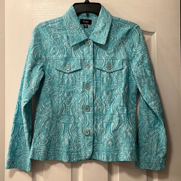 Analogy | Jackets & Coats | Analogy Ladies Blue Teal Blue Jacket | Poshmark